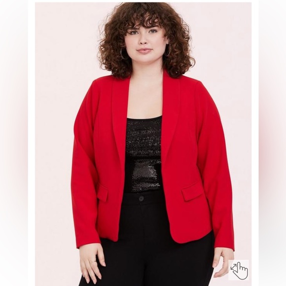torrid | Jackets & Coats | Torrid Red Open Front Blazer Size Blood Red ...
